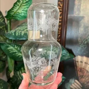 Vintage | Accents | Vintage Victorian Lady Rose Floral Clear Glass ...